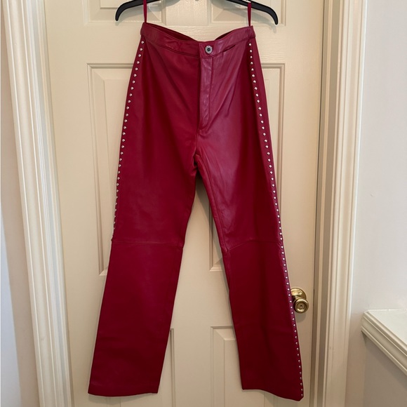 Steve Madden | Pants & Jumpsuits | Steve Madden Red Studded Genuine ...